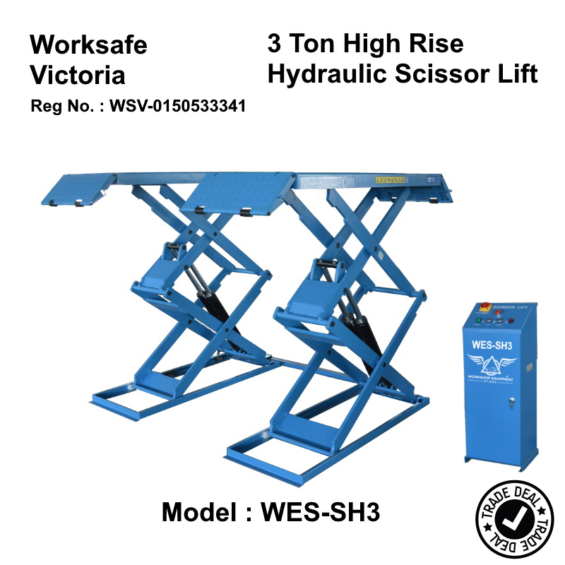 3 Ton High Rise Hydraulic Scissor Lift: WES-SH3 - Prodepot