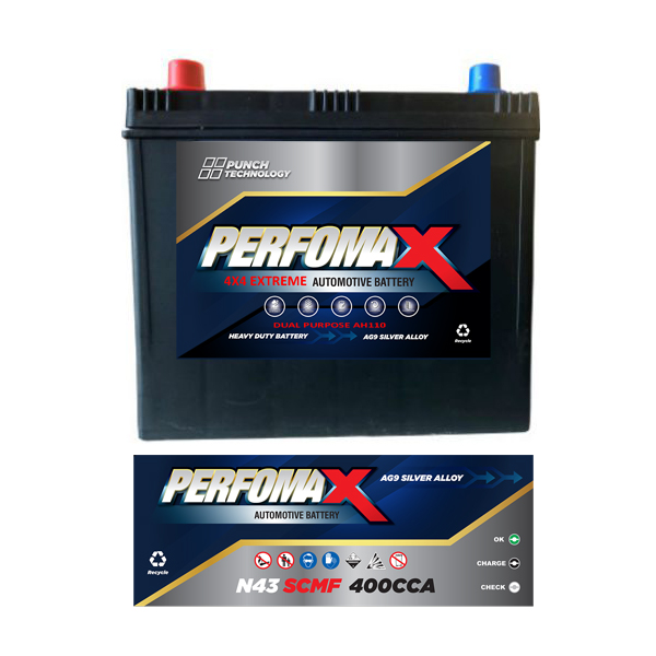 Performax Automotive Battery N43-SCMF — Supplied Fast, Brand May Vary ...